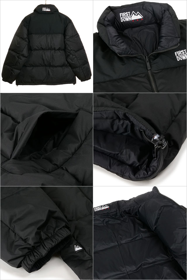 ファーストダウン FIRST DOWN メンズ バブル ダウンジャケット F542001-06 FW23 BUBBLE DOWN JKT 定番 アウター リバーシブル 撥水 BLACK ...
