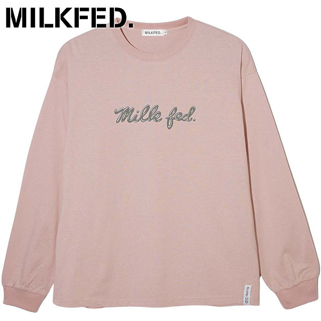 MILKFED. ミルクフェド アイシングロゴ ベーシック ロングスリーブTシャツ 103243011007 FW24 ICING LOGO BASIC L S TEE 長袖 LtPINK ...