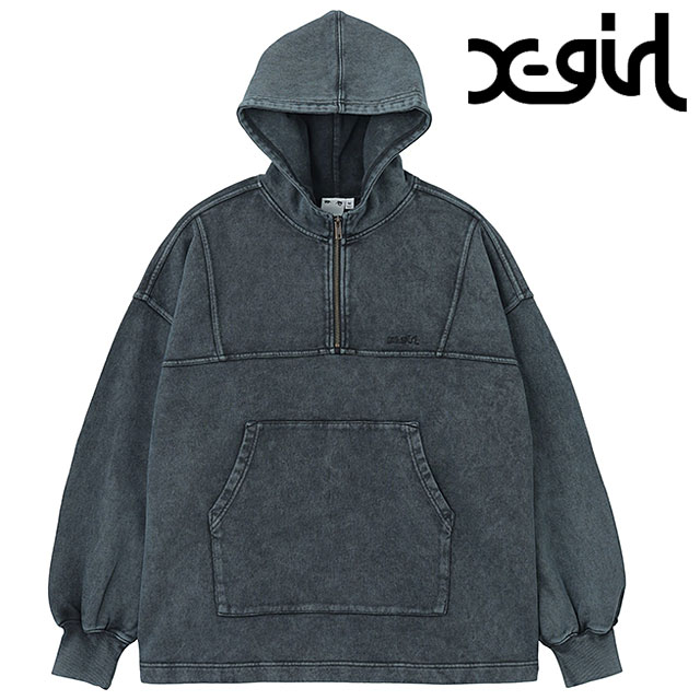 X-girl（エックスガール） フェイデッド アノラック スウェットフーディー 105251012006 SS25 FADED ANORAK ...