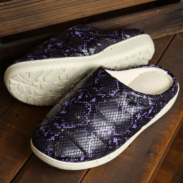 SUBU スブ 冬用サンダル リサイクル パイソン SR-07 RE：PYTHON メンズ・レディース クロッグ ルームシューズ オフィス キャンプ PURPLE 正規取扱店 ...