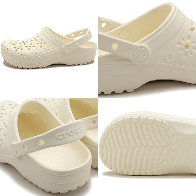 crocs（クロックス） サンダル クラシック フローラル カットアウト クロッグ 210927-0WV SS25 レディース 靴 スライド ...