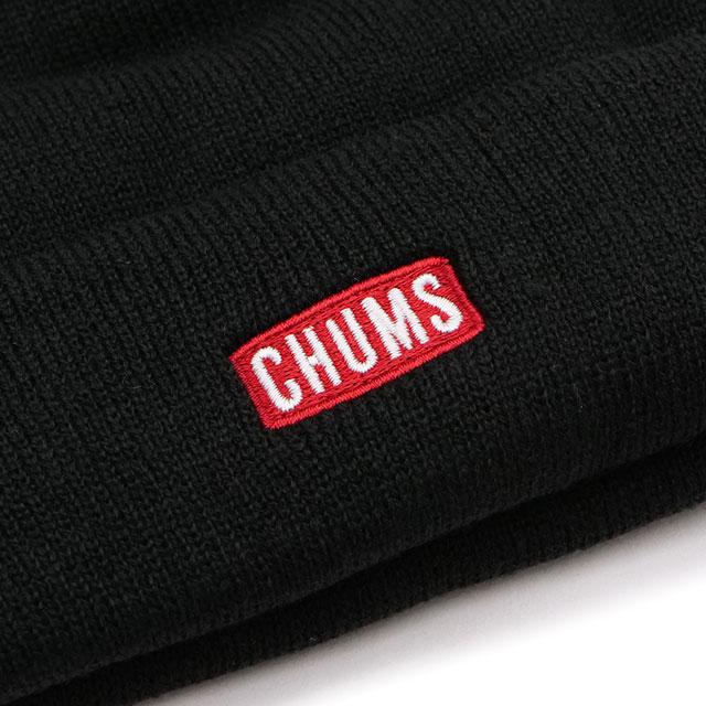 チャムス CHUMS チャムスロゴショートニットキャップ CH05-1335 FW23 CHUMS Logo Short Knit Cap 帽子 ビーニー ニット帽 フリーサイズ Black ...