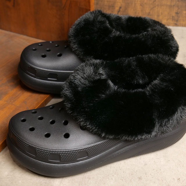 crocs クロックス レディース サンダル ファー エバー クラッシュ 208446-001 FW23 FUREVER CRUSH 厚底 ...