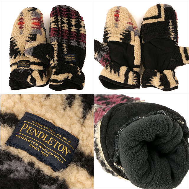 PENDLETON（ペンドルトン） ボアミトン PDT-000-243030 FW24 BOA MITTEN メンズ・レディース 手袋 フリースグローブ 防寒 正規取扱店 : SHOETIME ...