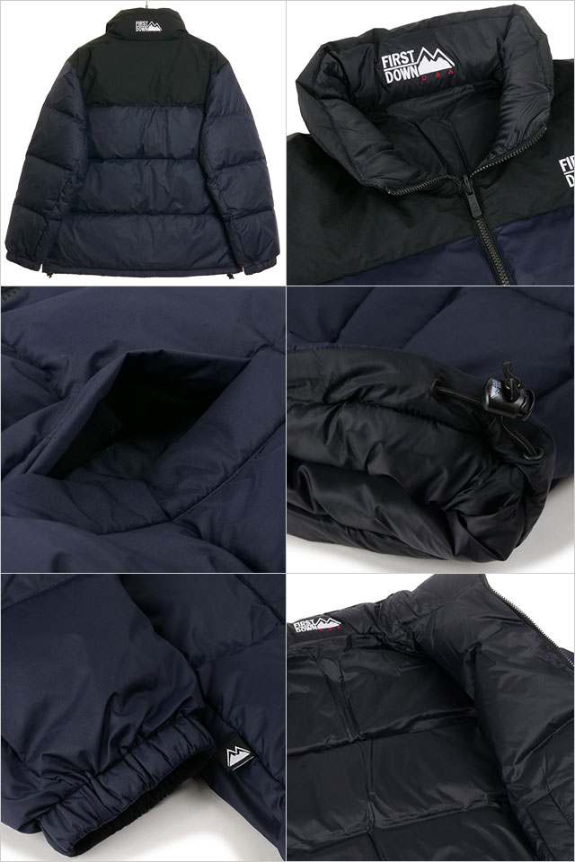 FIRST DOWN ファーストダウン メンズ バブル ダウンジャケット F542001-75 FW23 BUBBLE JKT 定番 アウター リバーシブル 撥水 NAVY 正規取扱店 ...