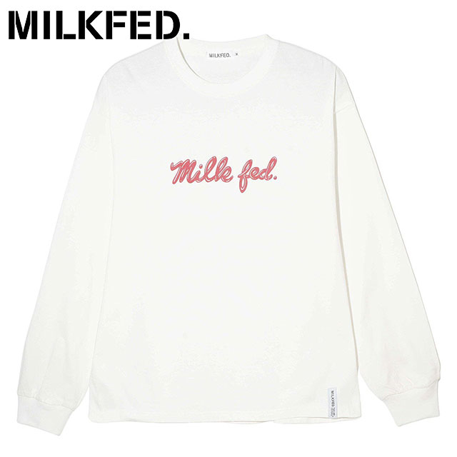 MILKFED.（ミルクフェド） アイシングロゴ ベーシック ロングスリーブTシャツ 103243011007 FW24 ICING LOGO BASIC L S TEE 長袖 OFF ...