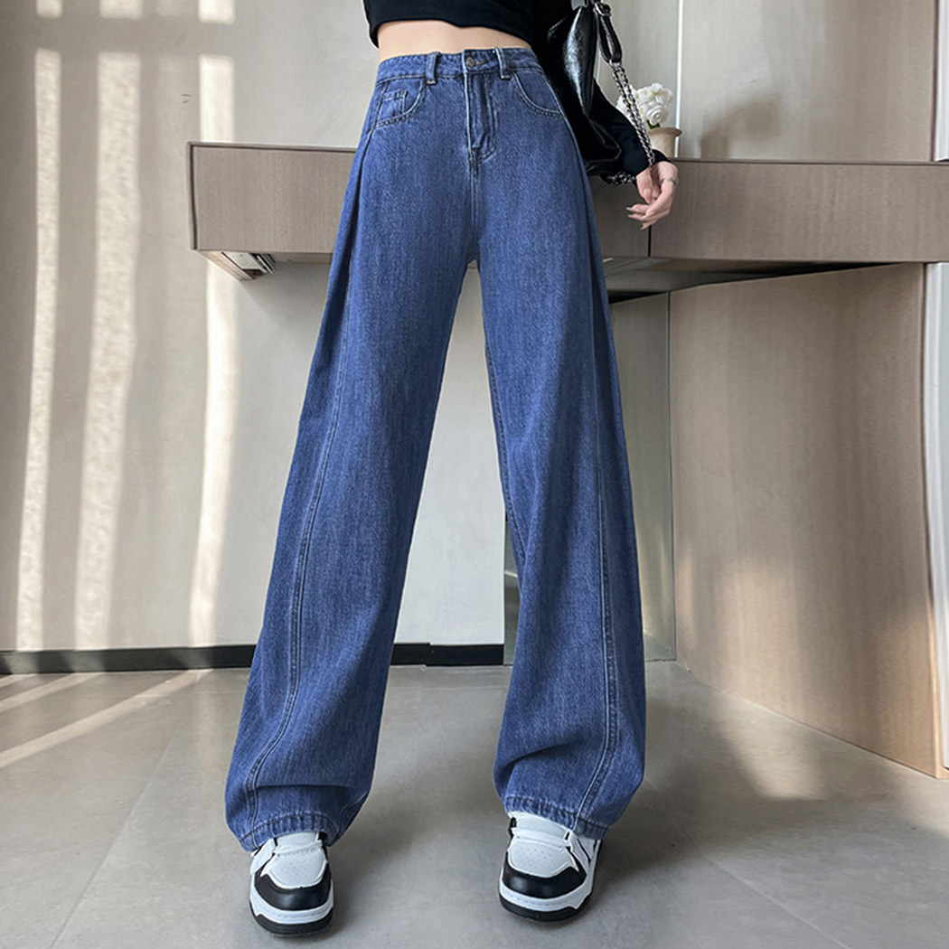 デニム パンツ レディース ボトムス 12分丈 ロング ワイド ズボン