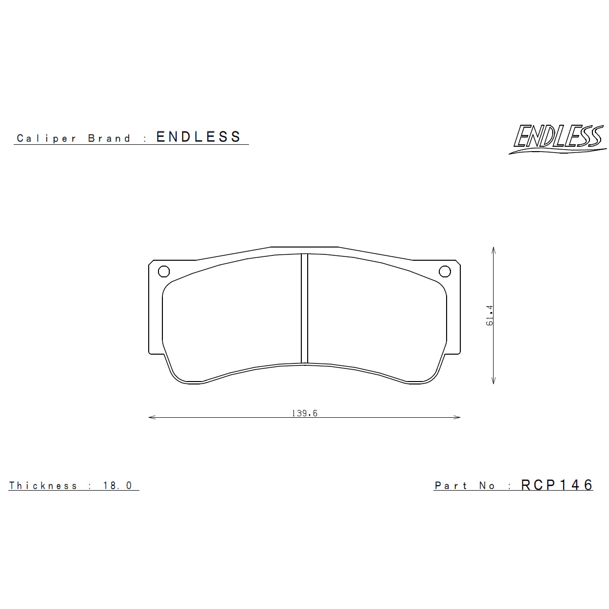ENDLESS 【エンドレス】 キャリパーキット専用 補修ブレーキパッド サーキットコンパウンド 耐久用 CC35-type-E ...