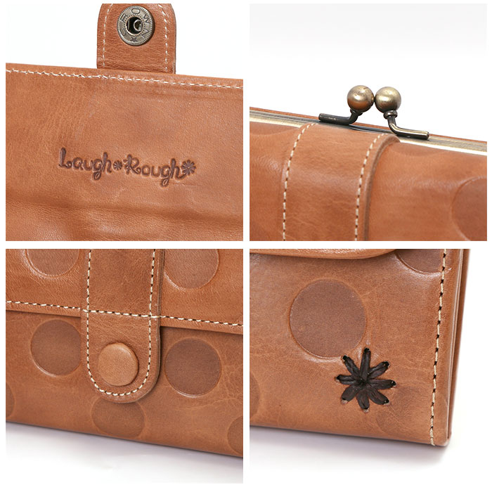 rough Laugh 通販Laugh Rough ラフラフ 財布 長財布 ロングウォレット 長サイフ サイフ かぶせ長財布 ブランド 本革 革 レディース おしゃれ がま口 小銭入れ付き ...