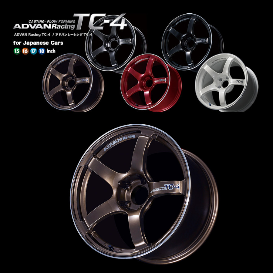 ヨコハマ アドバンレーシング ADVAN Racing TC-4 5/100 (M12) 18x9.5J +45 アンバーブロンズメタリック ...