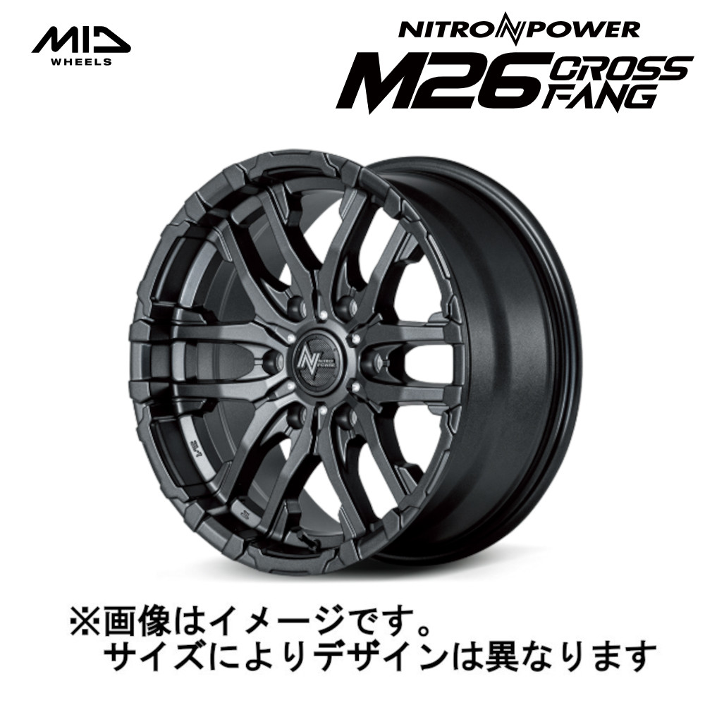 NITRO POWER MID ナイトロパワー M26 CROSS FANG クロスファング (2本セット) 6/139.7 16x6.5J +48 ブラックメタリック/ミラーカット ...