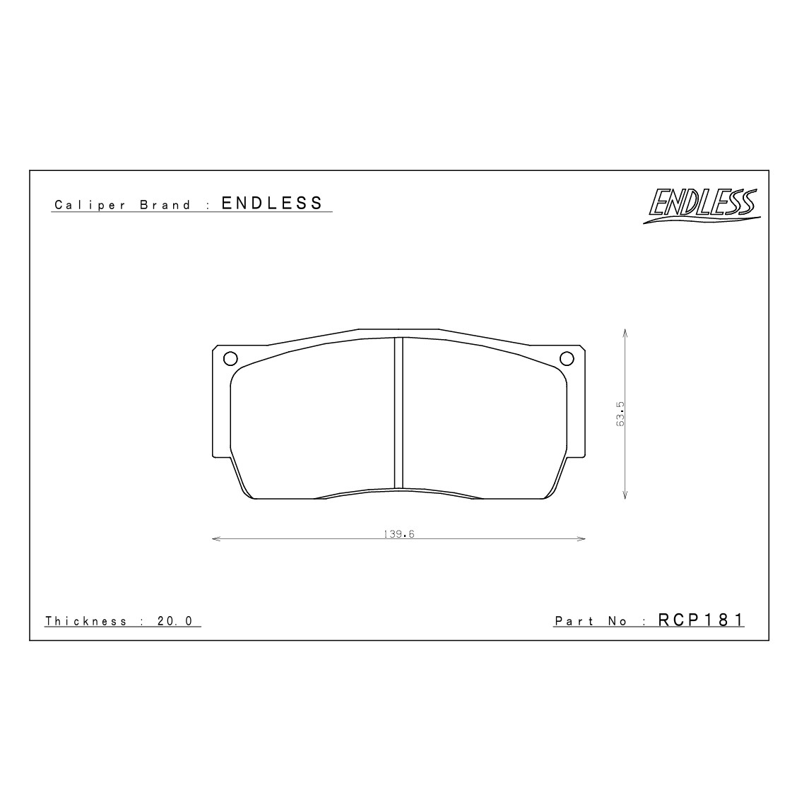 ENDLESS（エンドレス） キャリパーキット用 ブレーキパッド MX72 PLUS 参考適合キャリパー：MONO6SportsTA ...