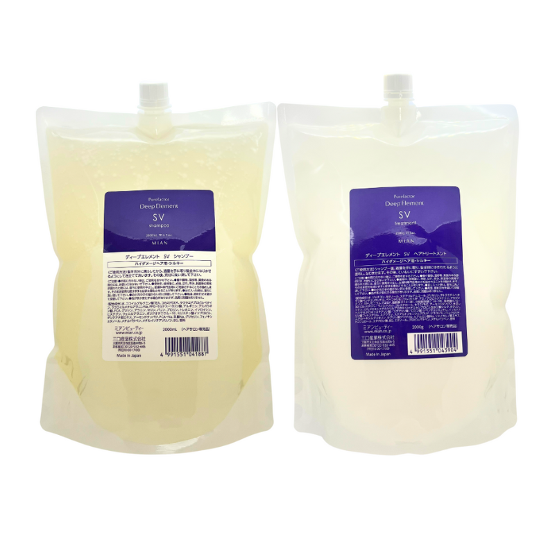 Purefactor ディープエレメント シャンプー トリートメント 2000ml セット サロン専売 詰め替え 大容量 くせ毛 おすすめ SV MA リフィル ミアンビューティー ...