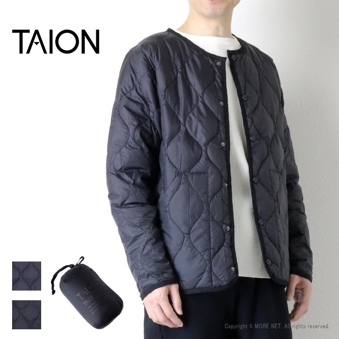TAION（タイオン） クルーネック ソフトシェルダウンジャケット TAION