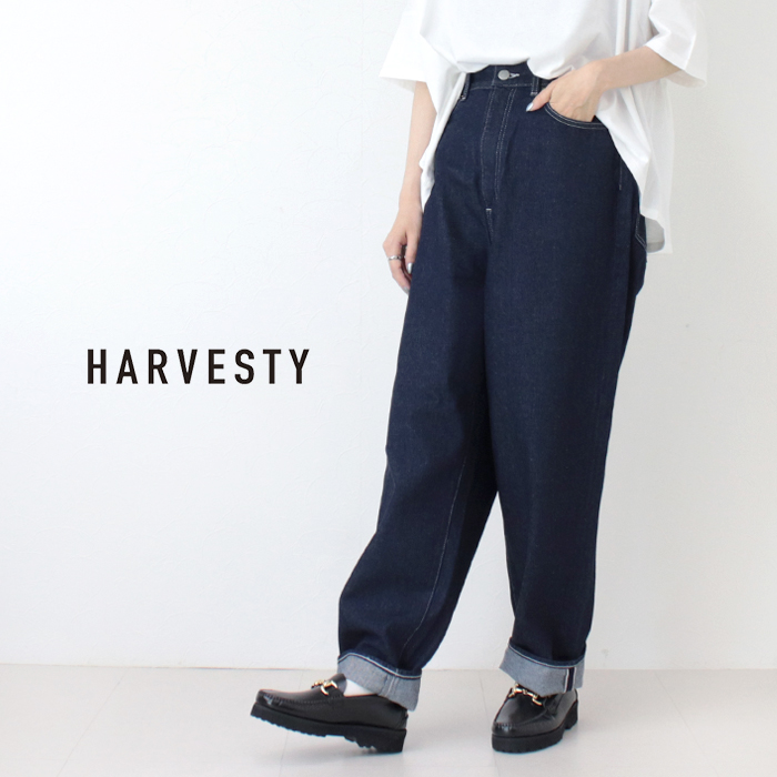HARVESTY（ハーベスティ） ビッグクラシカルデニムパンツ A22509 日本製 ワンウォッシュ ジーンズ ワイド レディース 2025秋冬 : モアネット casual select ...