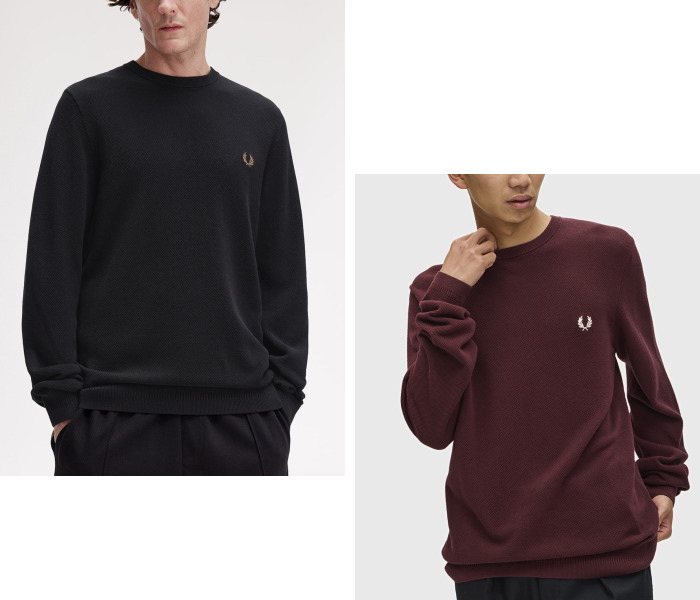 FRED PERRY（フレッドペリー） ピケクルーネックニット K1309 メンズ