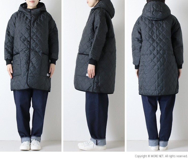 ARMEN（アーメン） ヒートキルトオーバーサイズミドル丈フードコート