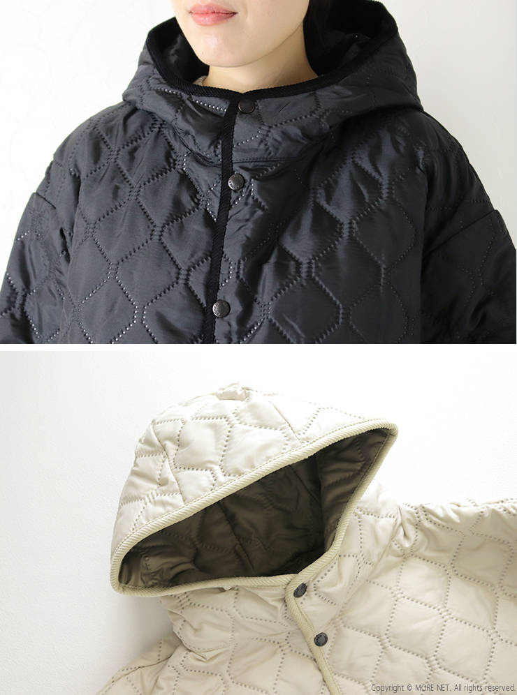 ARMEN（アーメン） ヒートキルトオーバーサイズミドル丈フードコート