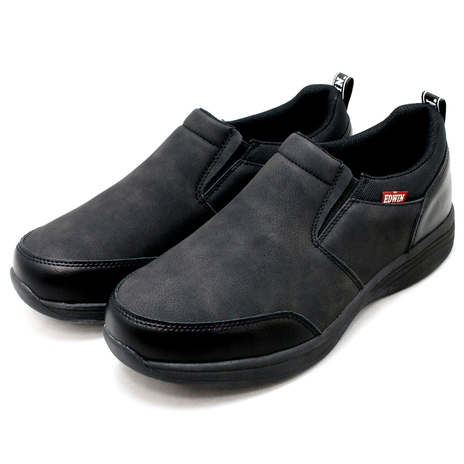 EDWIN メンズ 靴 スリッポン スニーカー 6E 幅広甲高 スリッポン 防水 カジュアシューズ 軽量 耐滑 Wソール 靴底 衝撃吸収 イ :edm72:moriashizakkaヤフー店 ...