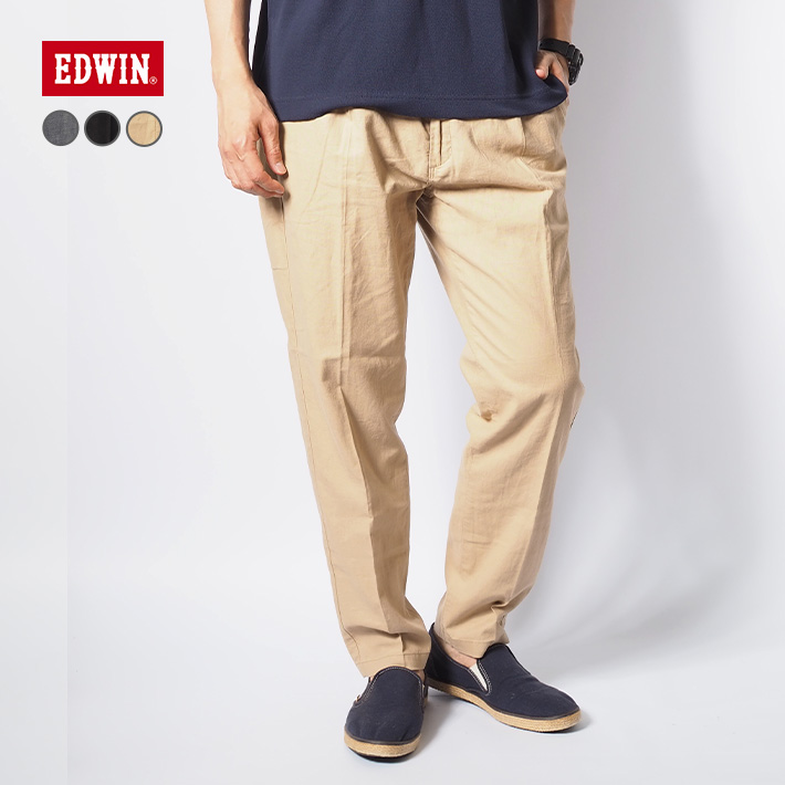 EDWIN エドウィン EASY WEAR イージートラウザー シャンブレー 麻 (EEW03) メンズファッション ブランド : M’S SANSHIN エムズサンシン - 通販 ...