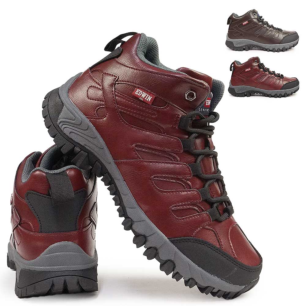 EDWIN エドウィン 防水 アウトドアシューズ メンズ EDM-676 ミッドカット スニーカー ハイキング キャンプ 登山 : マイスキップ - 通販 - Yahoo!ショッピング