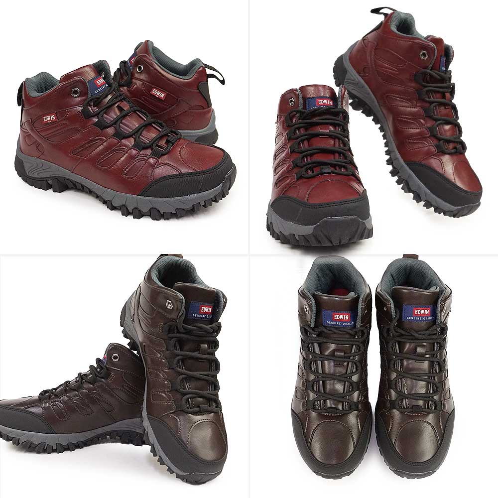 EDWIN エドウィン 防水 アウトドアシューズ メンズ EDM-676 ミッドカット スニーカー ハイキング キャンプ 登山 : マイスキップ - 通販 - Yahoo!ショッピング