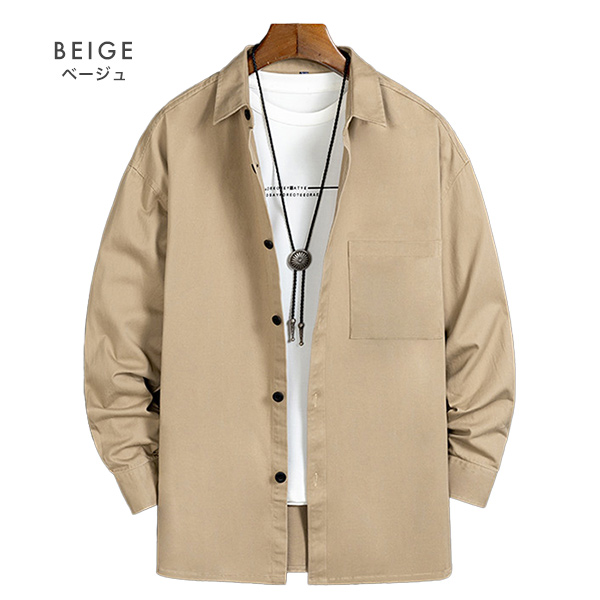 シャツ メンズ 長袖 ビッグシルエット カジュアル 長袖シャツ 綿 コットン 無地 シンプル 大人 春 夏 送料無料 : N-MART ...