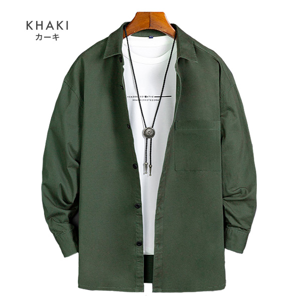 シャツ メンズ 長袖 ビッグシルエット カジュアル 長袖シャツ 綿 コットン 無地 シンプル 大人 春 夏 送料無料 :c-msh-045:N ...