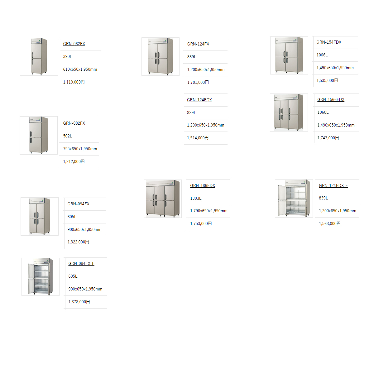 業務用タテ型冷凍庫 フクシマガリレイ GRN-124FX 冷凍839L ノンフロン冷媒 インバーター制御 単相100V : shlf121 : 日用品・消耗品ショップなごみ - 通販 ...