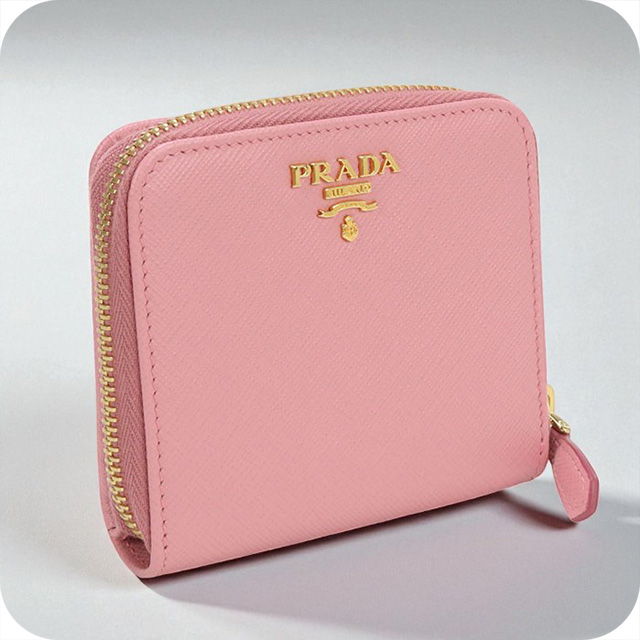 PRADA（プラダ） 中古 二折財布 レディース ブランド ピンク 財布
