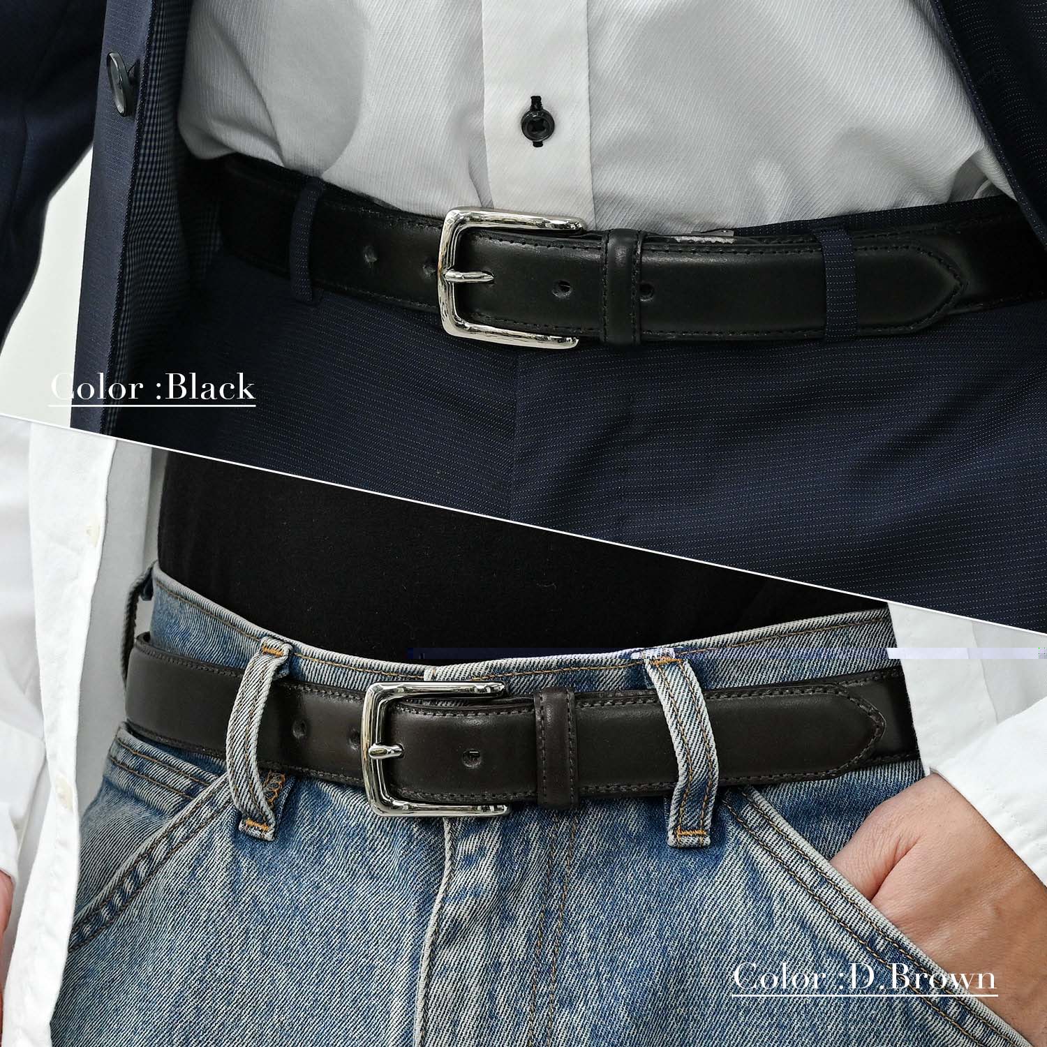 長沢ベルト工業 ブライドルレザー ベルト メンズ 本革 ビジネス