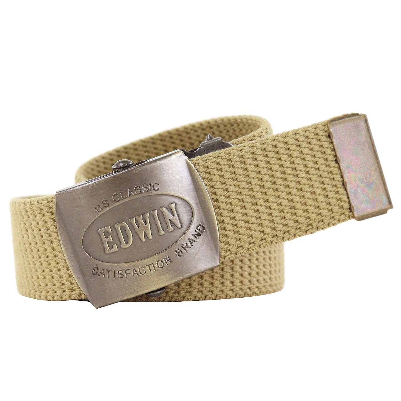 EDWIN エドウイン GIベルト ガチャベルト 32mm幅 120cm アンティークゴールド バックル 無地 メンズ レディース カジュアル : ed0101299z : NATURAL ...