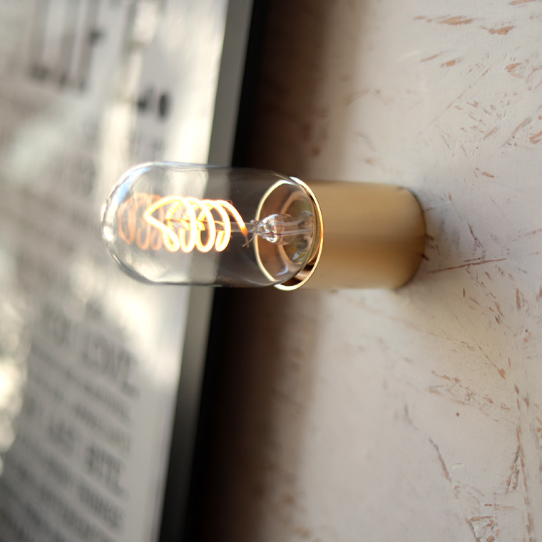 ウォールライト レセップ ブラケットライト 日本製 真鍮 E26 シリンダーライトブラス おしゃれ シンプル 1灯 小型 壁 天井直付け 照明器具 ランプ LED電球専用 :axis62 ...