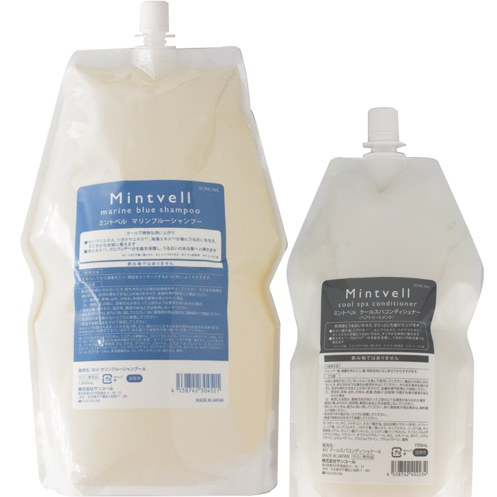 mintvell サンコール ミントベル シャンプー ＆ コンディショナー 詰め替え用 選べるセット / 1900mLリフィル+700mLリフィル : プロ用ヘアコスメnetsbee - 通販 ...
