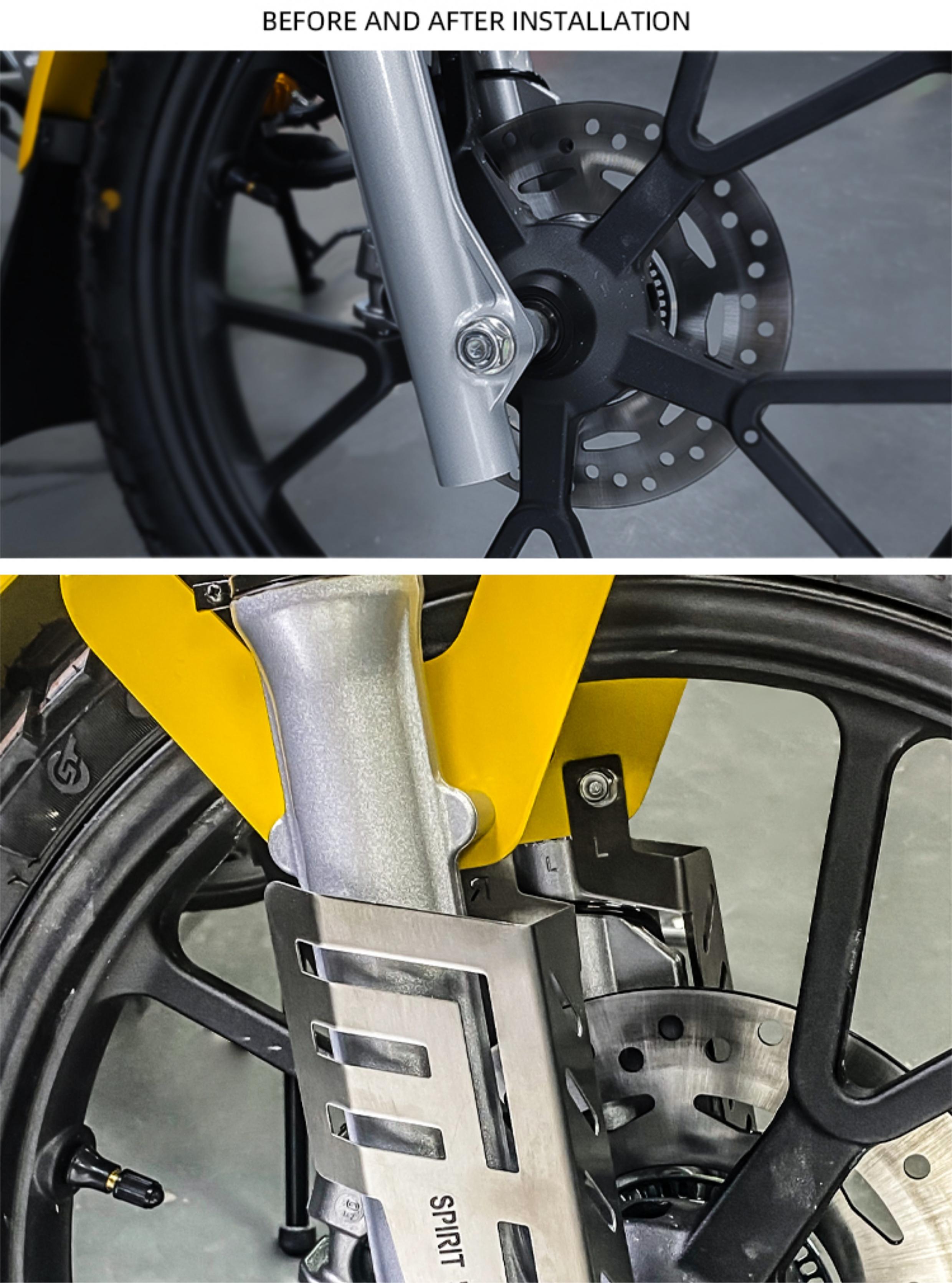 クロスカブ CC110 フロントフォークカバー オートバイ前輪ディスク ステインレス ブレーキキャリパーカバー ディスクキャリパー シルバー ...