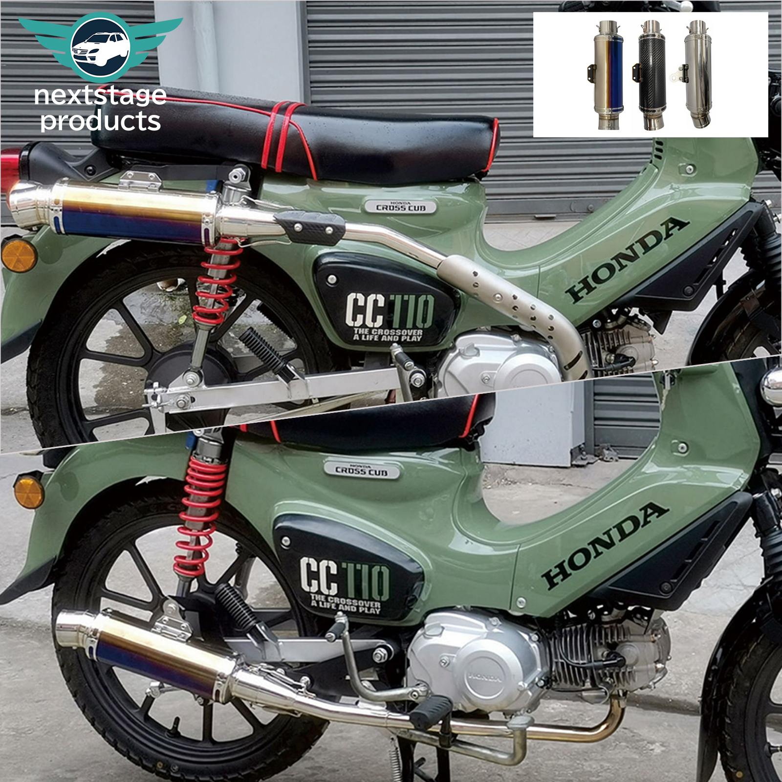 クロスカブ CC110 JA60 マフラー バイクマフラー Φ76MM-90MM バイク サイレンサー エキゾーストパイプ 排気管 オートバイ排気パイプ カーボン 取寄せ :m04-cub ...
