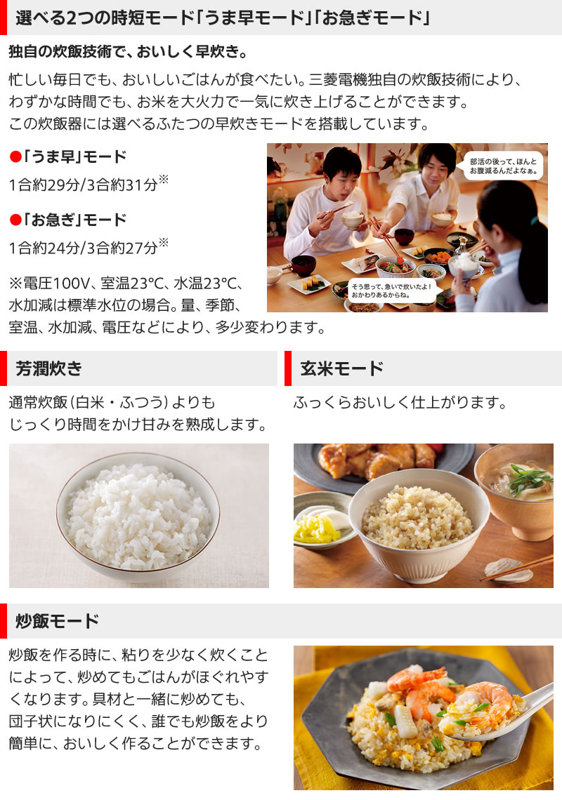 三菱電機（MITSUBISHI ELECTRIC） NJ-VS18G-B 熾火 炭炊釜 ダブル備長