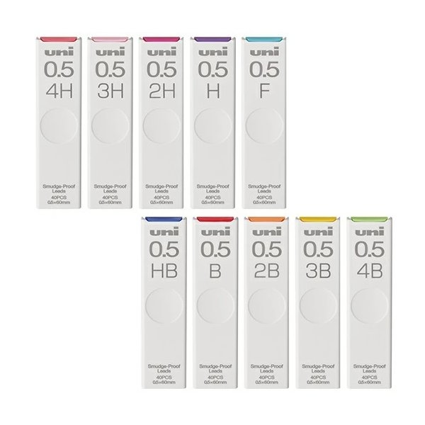 三菱鉛筆 ユニ 0.5mm シャープペンシル替芯 文房具 文具 レフィル リフィル 替え芯 4H 3H 2H H F HB B 2B 3B 4B Uni :ul-s-05:にじいろ文具 ...