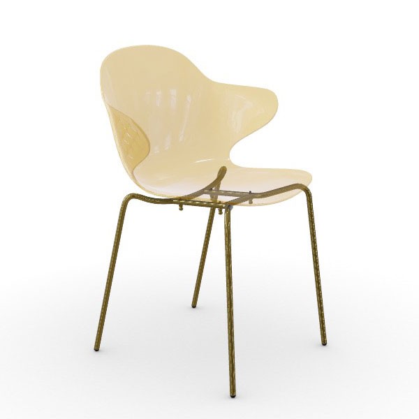 calligaris（カリガリス） 正規代理店 SAINT TROPEZ サントロペ CS1845 2脚セット P175 ポリッシュドブラス ...