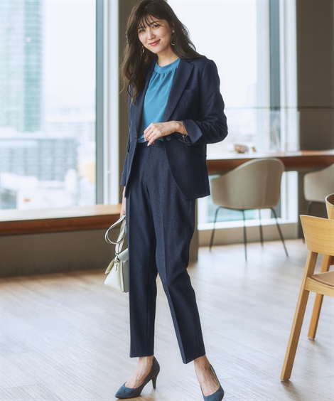 ニッセン（nissen） スーツ レディース ビジネス パンツ ウール調