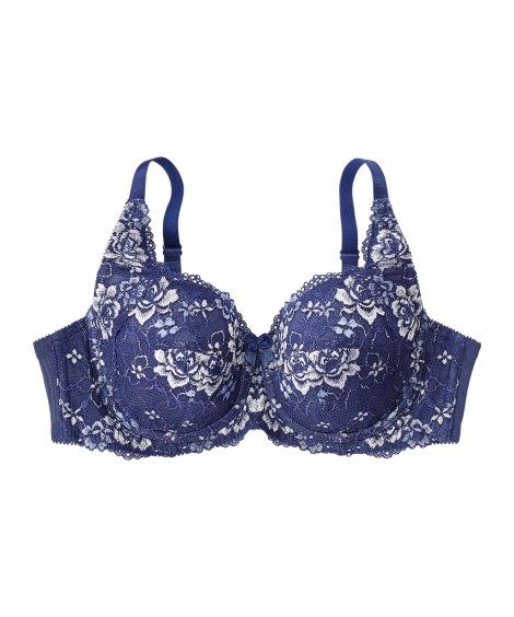 ブラジャー ワイヤー入り 大きいサイズ レディース カラフルパレット フルカップ スウィートフラワー 日本製 レース B85〜C105 ニッセン nissen :ZZY4320B8284 ...