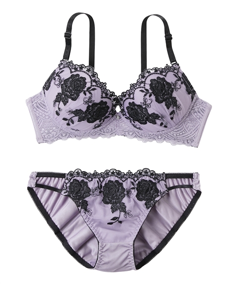 ブラジャー ショーツ セット レディース 花柄チュール レース ＆フロントクロステープ A70_M〜D75_M ニッセン nissen :ZZY4323A3349:ニッセン Yahoo!店 ...