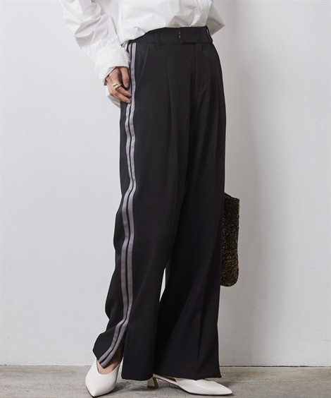 ニッセン（nissen） ストレートパンツ レディース サイドライン