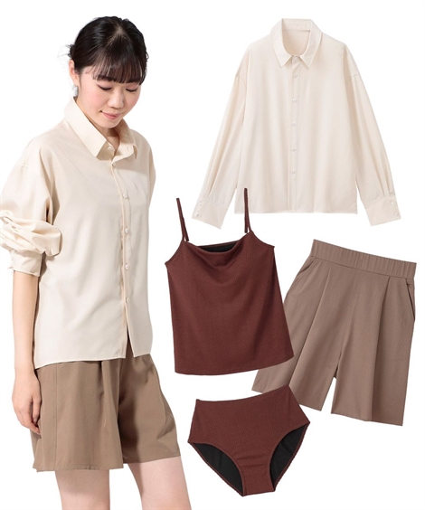 ニッセン（nissen） 水着 大きいサイズ レディース 4点セット 水陸両用