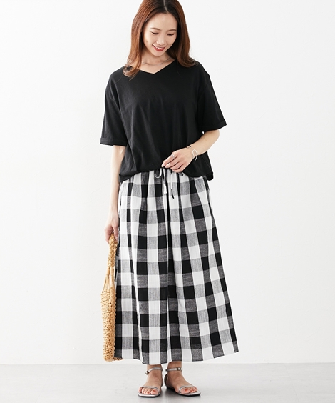 ニッセン（nissen） ワンピース ロング マキシ レディース 異素材使い