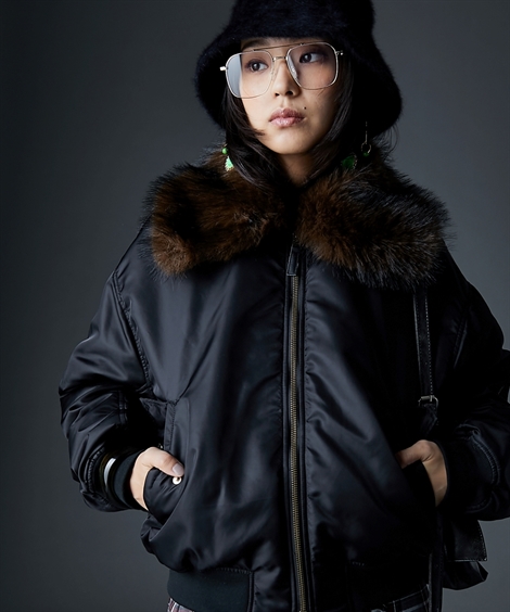 ニッセン（nissen） アウター レディース フェイクファー カラー 付MA