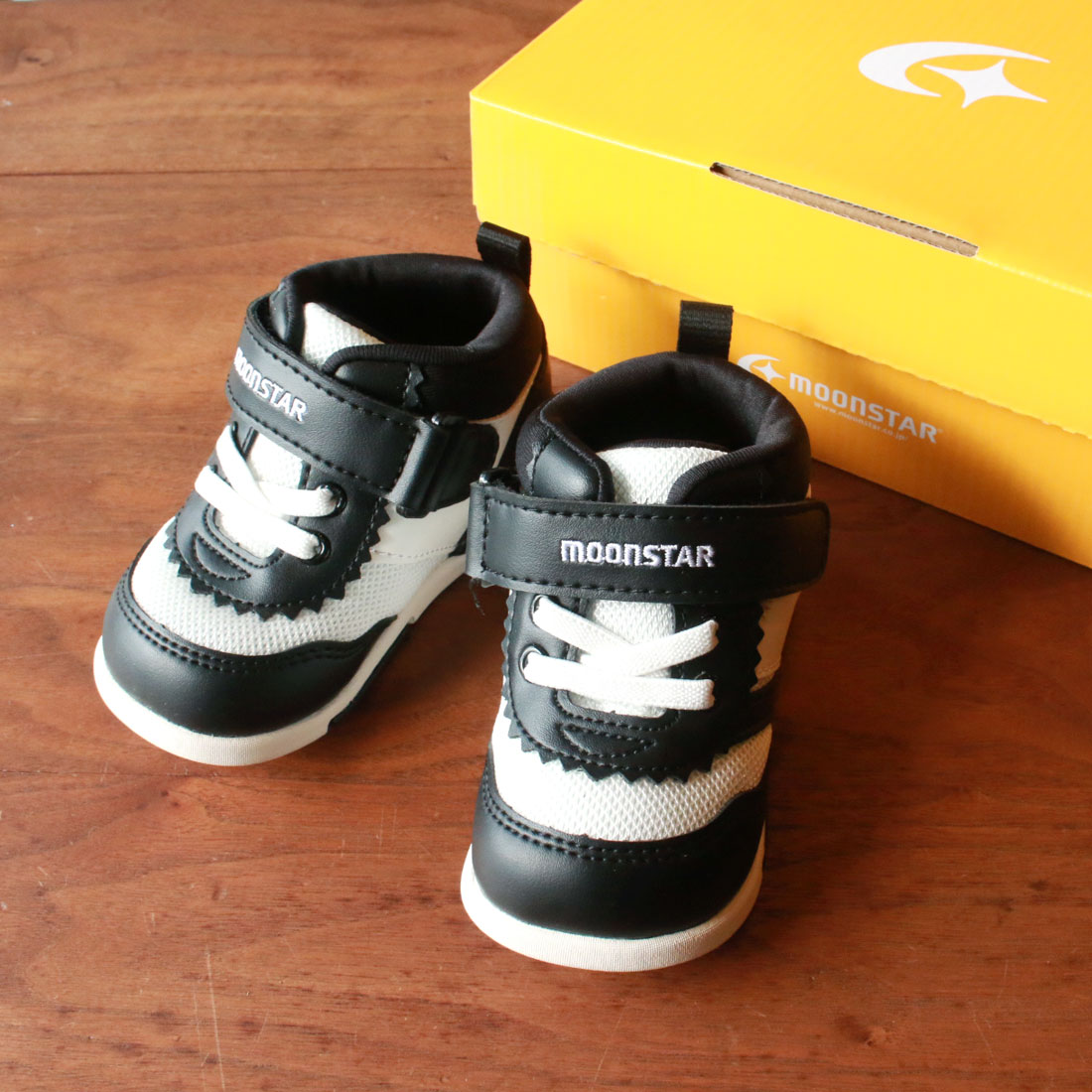 THE NORTH FACE ムーンスター キャロット 子供靴 ベビー シューズ MS B95 ブラック ホワイト（13cm 13.5cm 14cm 14.5cm）moonstar Hi ...