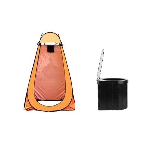 簡易トイレ テント セット ポータブルトイレ プライバシーテント 処理袋付き 折りたたみ 簡易 災害用トイレ 防災 非常用 キャンプ アウトドア LB-217-218SET :LB-217 ...