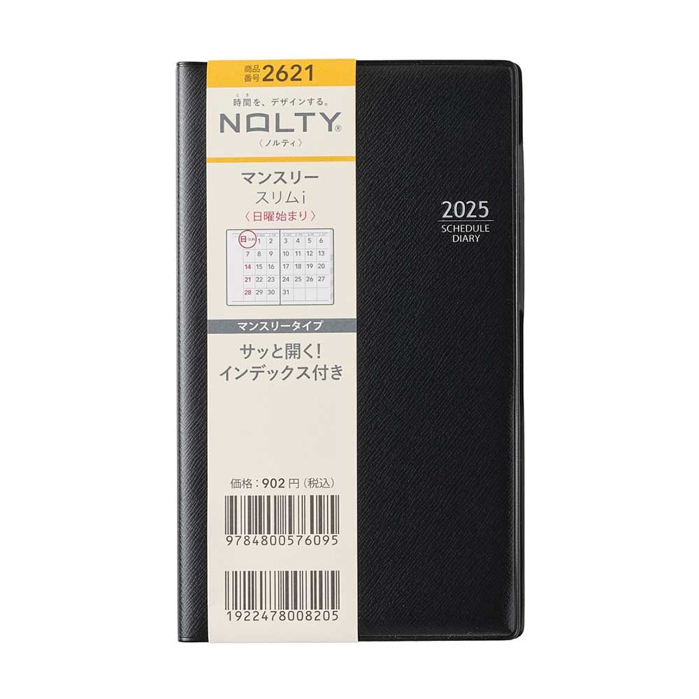 2025年1月始まり手帳 NOLTYノルティ マンスリースリム-i日曜 (ブラック,ミモザイエロー,ローズ,ブルー,ペールピンク,ミント ...