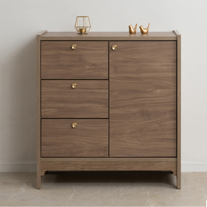 丸型の真鍮取っ手×優しい木目OKUシリーズ ブラウン キャビネット 幅80cm 完成品 日本製 北欧 真鍮 A4 フルスライドレール : Nsプラスroom Yahoo!店 - 通販 ...